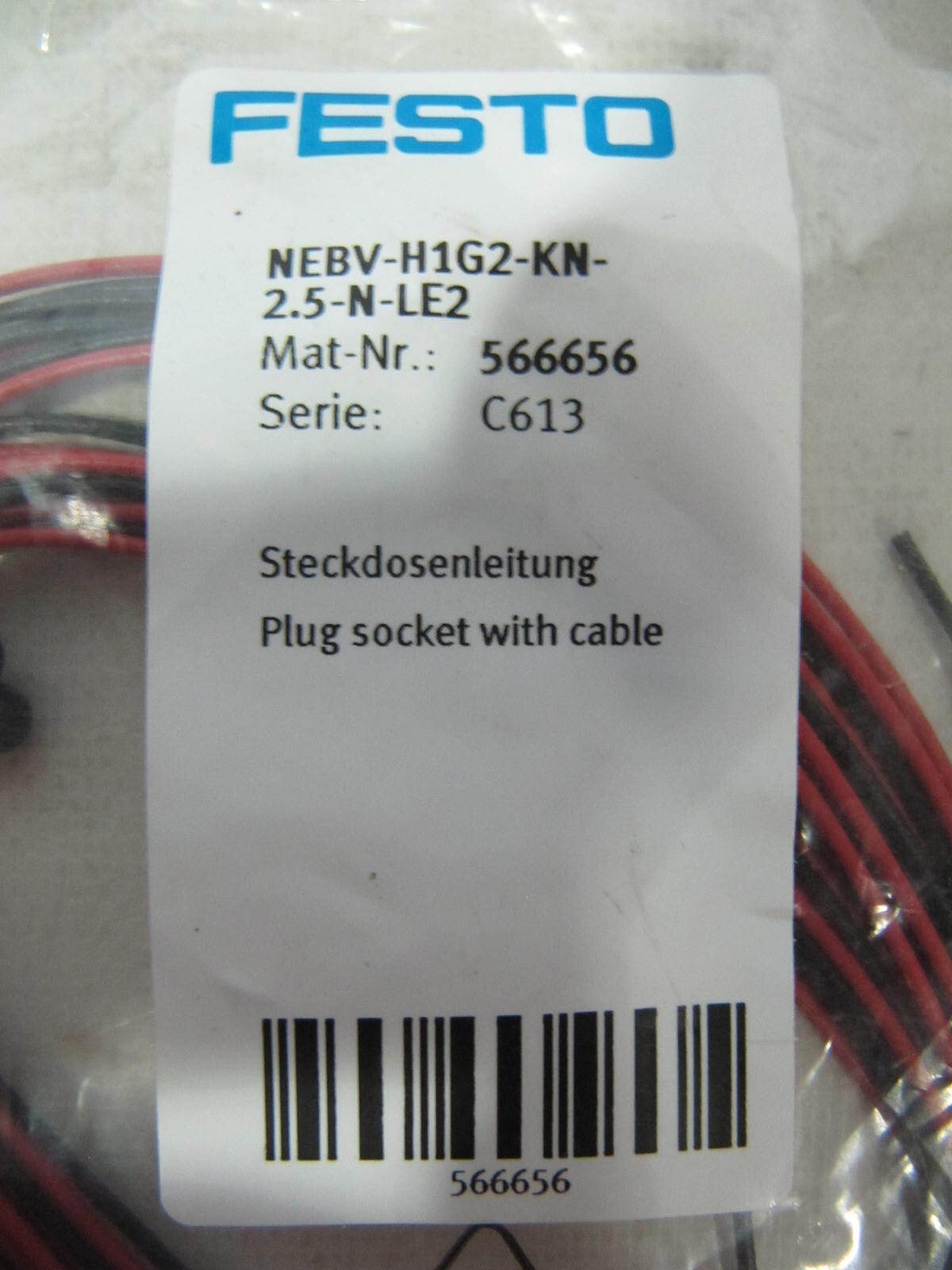 ( NEW) Festo Plug Socket With Cables NEBV-H1G2-KN-2.5-N-LE2 566656 for ...