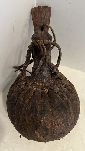 African Kenya Tribal Ethnographic Leather Water Bottle Calabash Jug | eBay