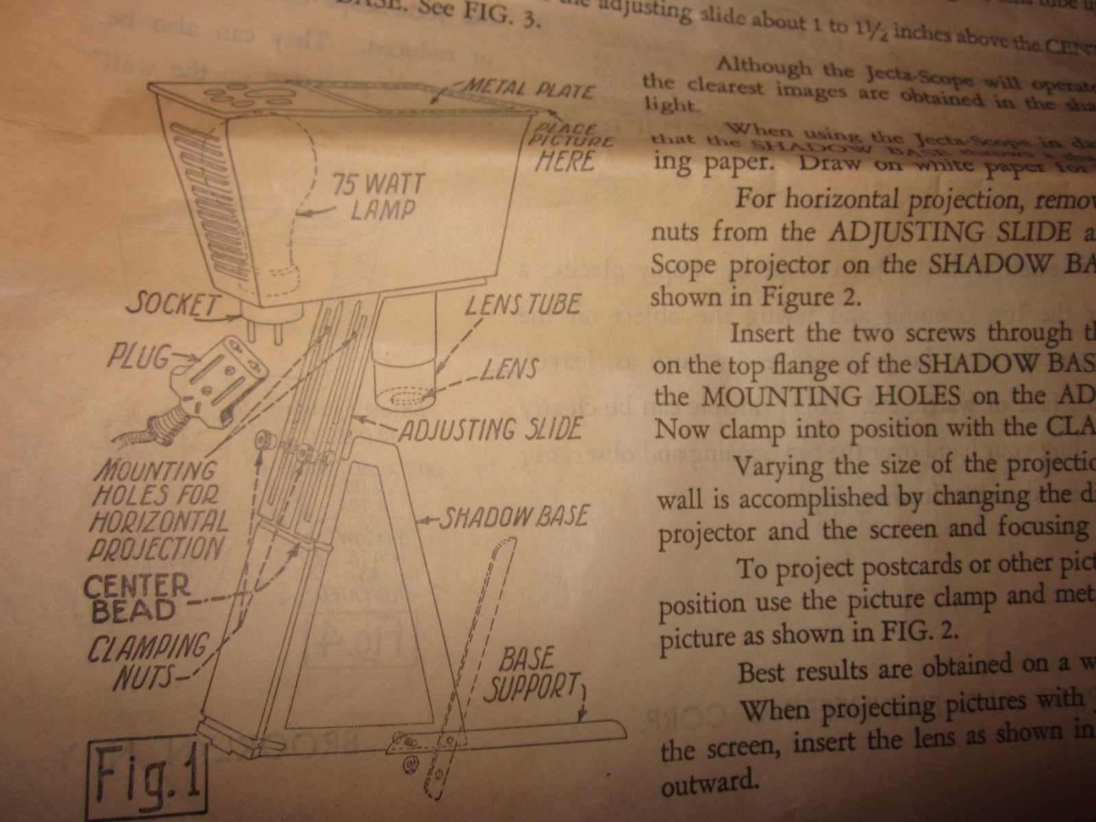vintage Jecta-Scope Drafting Lamp by Federal Mfg. Engineering Corp ...