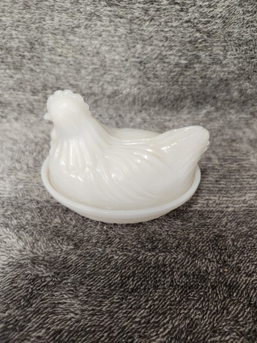 Vintage Milk Glass Nesting Hen Dish White. | eBay