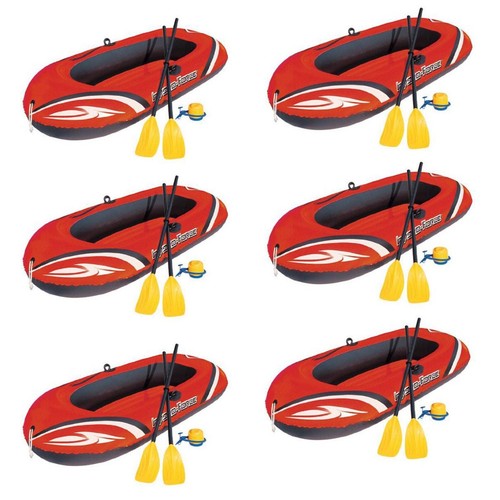 Inflatable Boat Raft Oars Paddles Set of 6 Rafts Foot Pump One Person ...