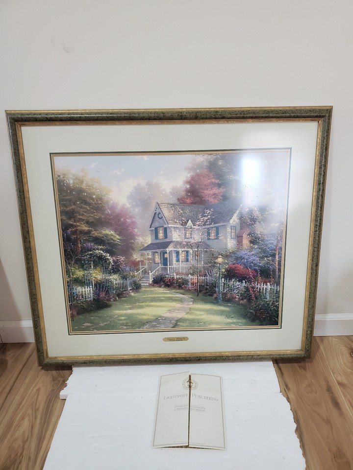 Thomas Kinkade Victorian Garden II 932/3850 S/N Paper COA Lightpost ...
