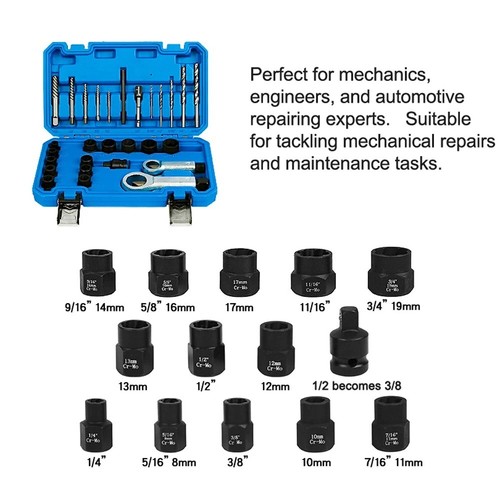 Damaged Nut and Bolt Remover Set Damaged Nut and Bolt Extractor Rusty ...