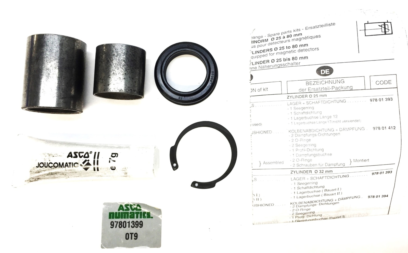 ASCO Numatics Joucomatic Seal Kit 97801399 NOS | eBay