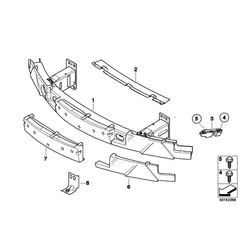 Original BMW 51117008830 - Aufnahme seitlich Stossfänger vo. rechts 6er ...