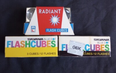 2 Vintage Sylvania GTE Blue Dot Flash Cubes 3 Pack & 1 Pack Radiant ...