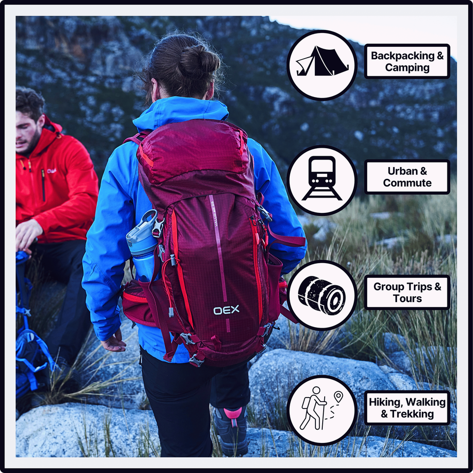 OEX Vallo Air 28 Rucksack Perfect for Hiking and Travelling, Travel ...