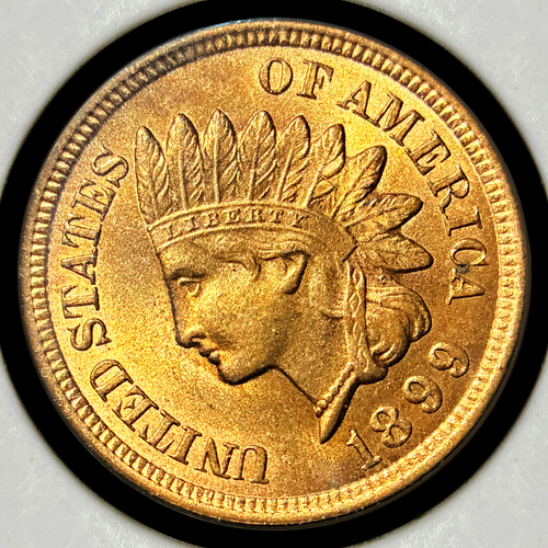1899 1C Indian Head Cent_ GEM BU MSRB _ Near Full Red, Original _ [JX ...