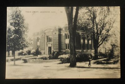 1930s Public Library Leominster MA Worcester Co Postcard Massachusetts ...