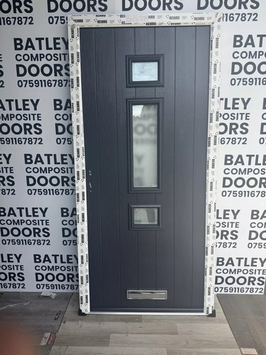 NEW SOLID CORE ANTHRACITE GREY COMPOSITE DOOR 1000X2120 MM *1284 | eBay UK