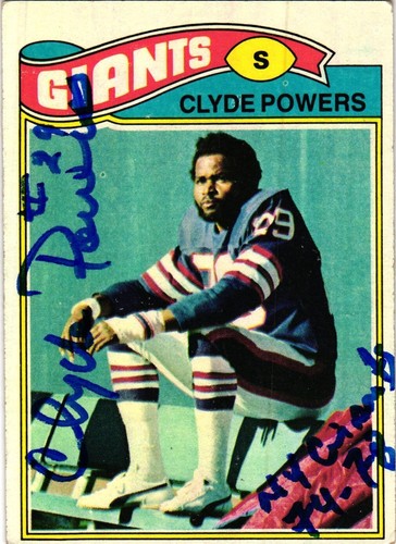 Clyde Powers #368 Signed 1977 Topps NFL Football Card AUTO Giants | eBay