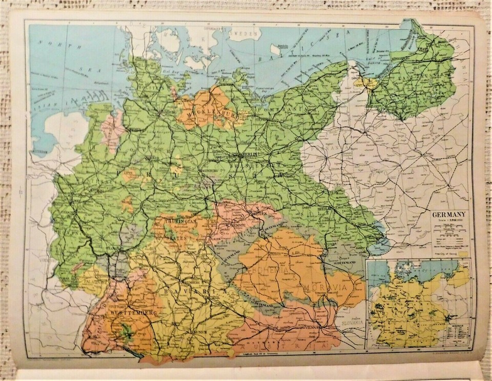 VINTAGE WWII ERA - THE FAMOUS WORLD ATLAS - ALEXANDER GROSS GEOGRAPHIA ...