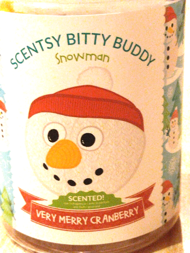 Scentsy Bitty Buddy Snowman Plush Scented White Very Merry Cranberry ...