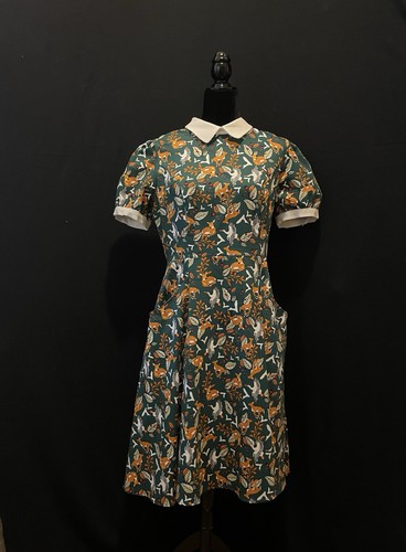 Collectif London Vtg Style Swing Dress Forest Animals Pockets Sz L (US ...