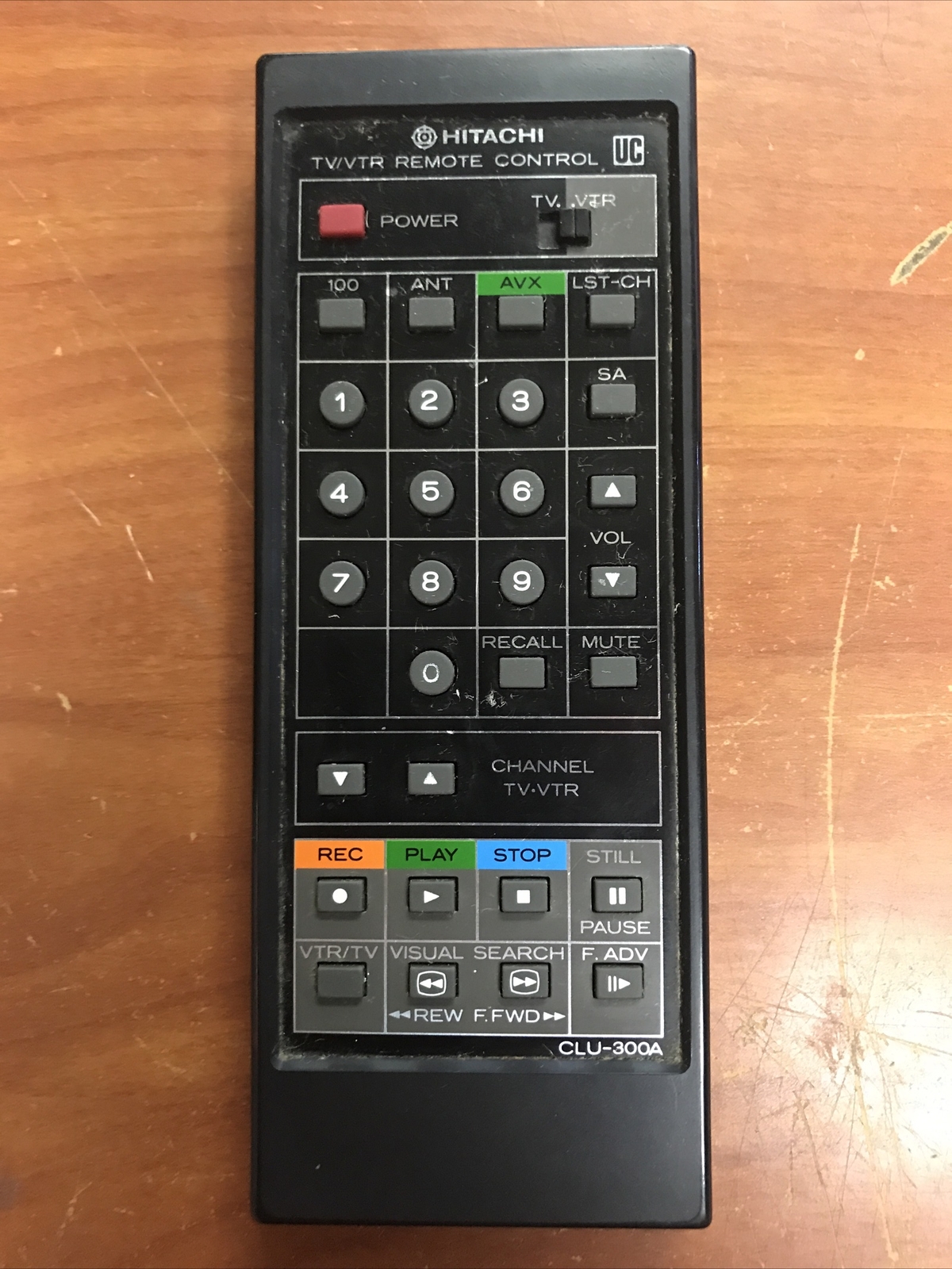 HITACHI TV-VTR REMOTE CONTROL CLU-300A USED REMOTE CONTROL SUPER RARE ...