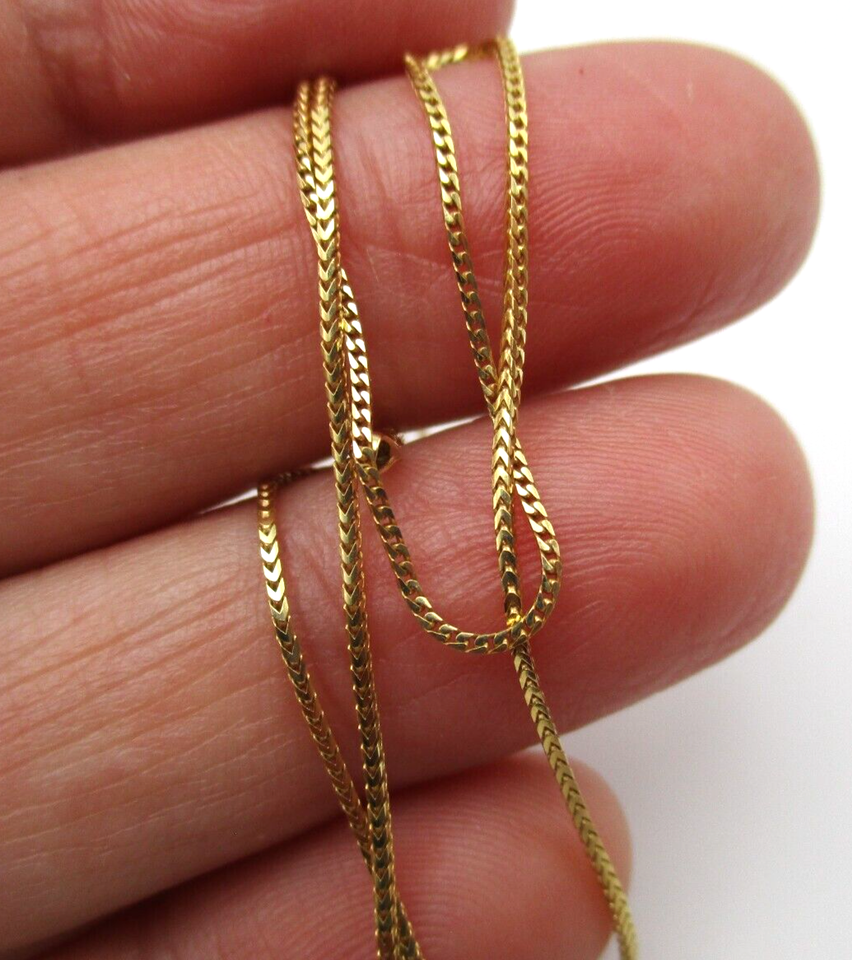 14K Yellow Gold Foxtail Chain Necklace 18" [N111] | eBay
