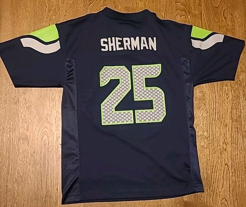 Seattle Seahawks Sherman Jersey Youth Large L Blue NFL Players #25 | eBay
