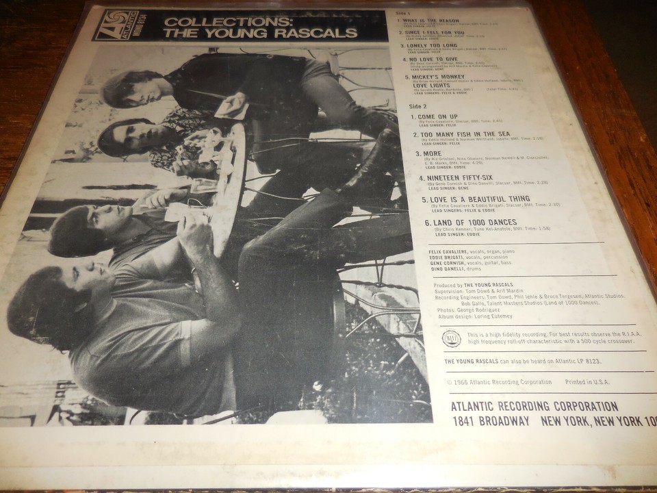 Young Rascals LP "Collections" 1966 on Atlantic Mono #8134 in VG | eBay