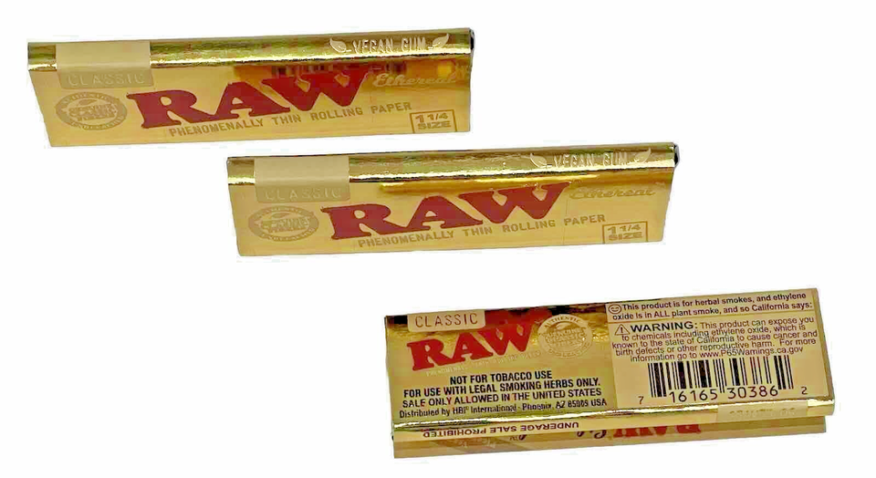 Three Packs RAW ETHEREAL 1 1/4” Rolling Papers **Free Shipping** | eBay