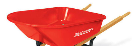 Heavy Duty 225 lb Red Steel Tray Wheelbarrow Wood Handle Garden Hauling ...