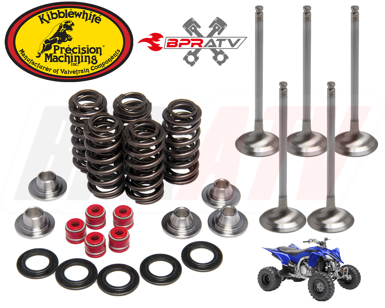 YFZ450 YFZ 450 KIBBLEWHITE +1mm Intake Valves Exhaust Valve Ti Spring ...
