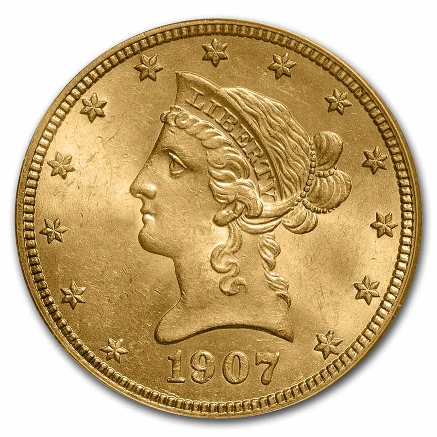 1907-S $10 Liberty Gold Eagle MS-62 PCGS | eBay