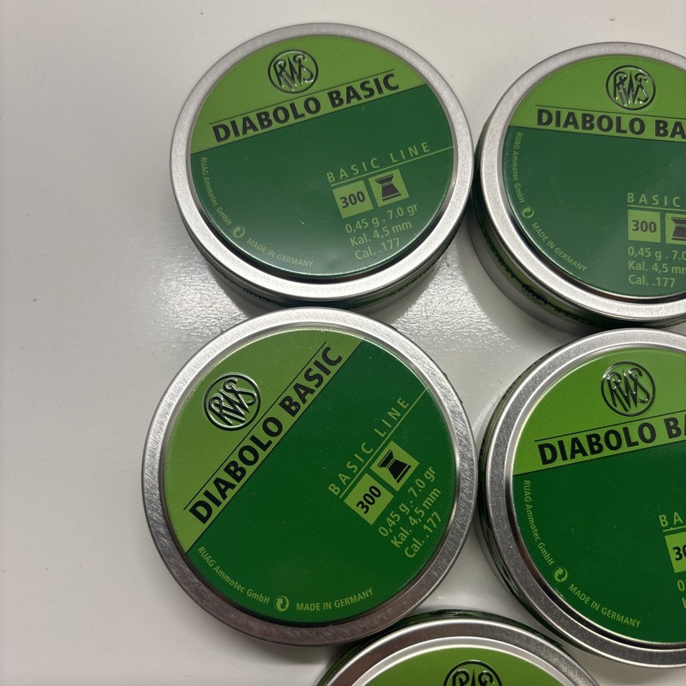 5-RWS Diabolo Airgun Pellets Basic Line .177 Caliber 7.0 Grains 300 ...