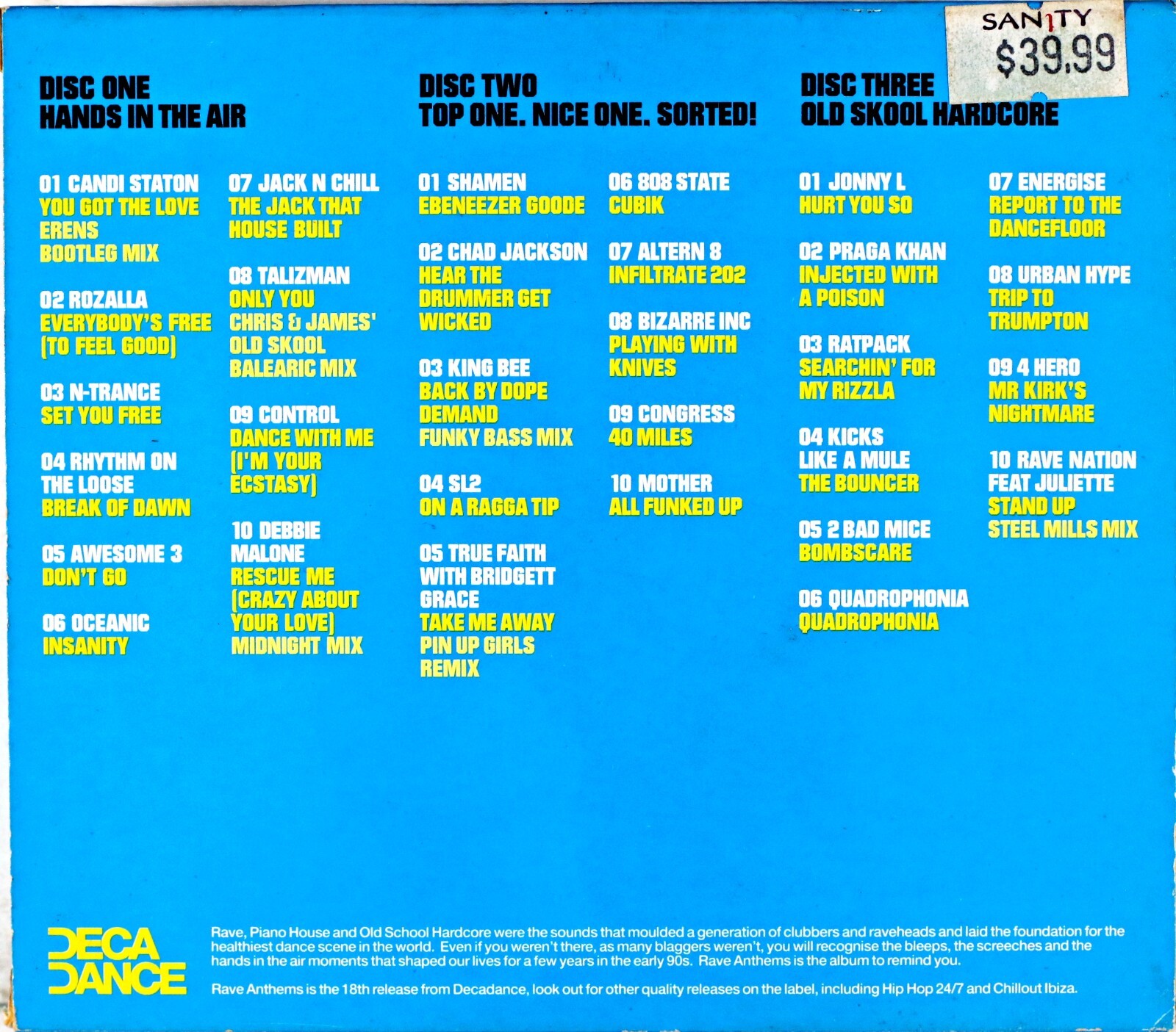 Rave Anthems: Old Skool Classics by Various Artists (CD, 2002 ...