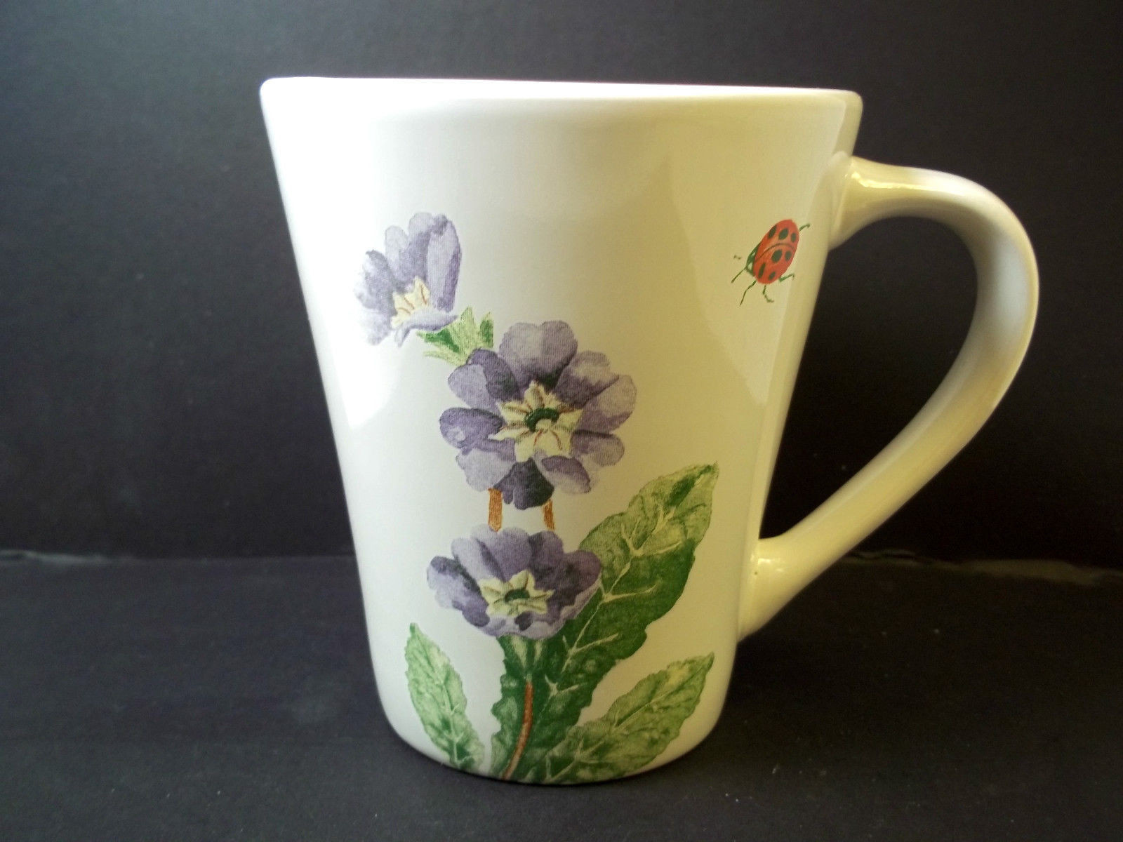 Corelle co-ordinates stoneware coffee mug CAMELLIA floral ladybug ...