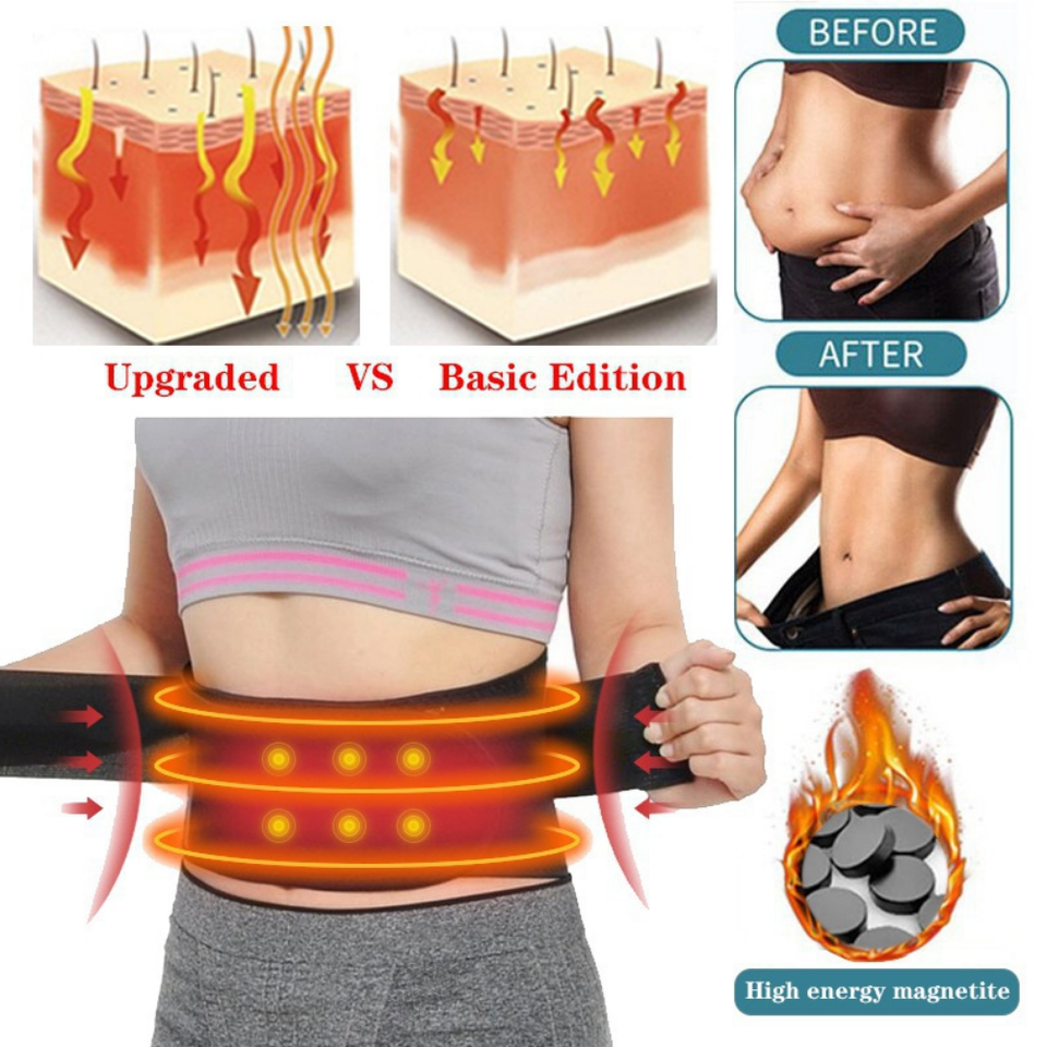 Magnetic Self Heating Back Support Brace Lumbar Lower Waist Belt Pain ...