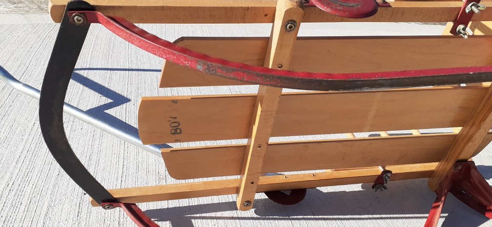 WI Barn Vintage Wood "Gladding Snowflake" Baby Sled Push/Pull Small ...