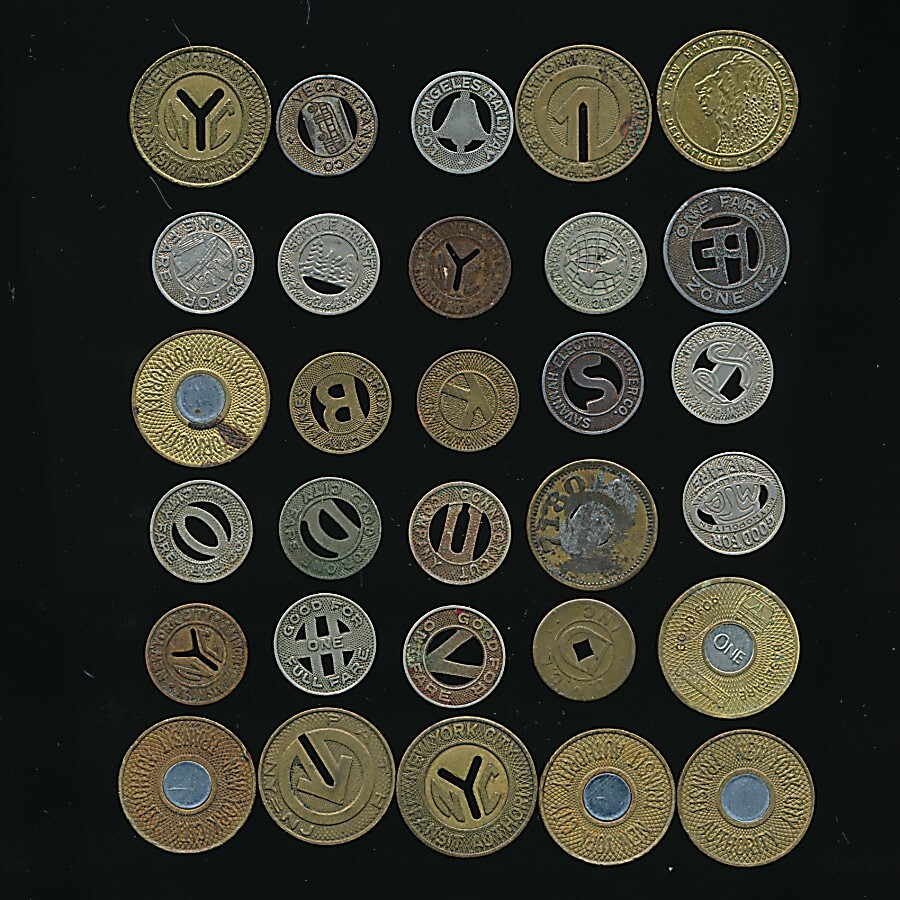 LOT OF 30 TRANSPORTATION TOKENS | eBay