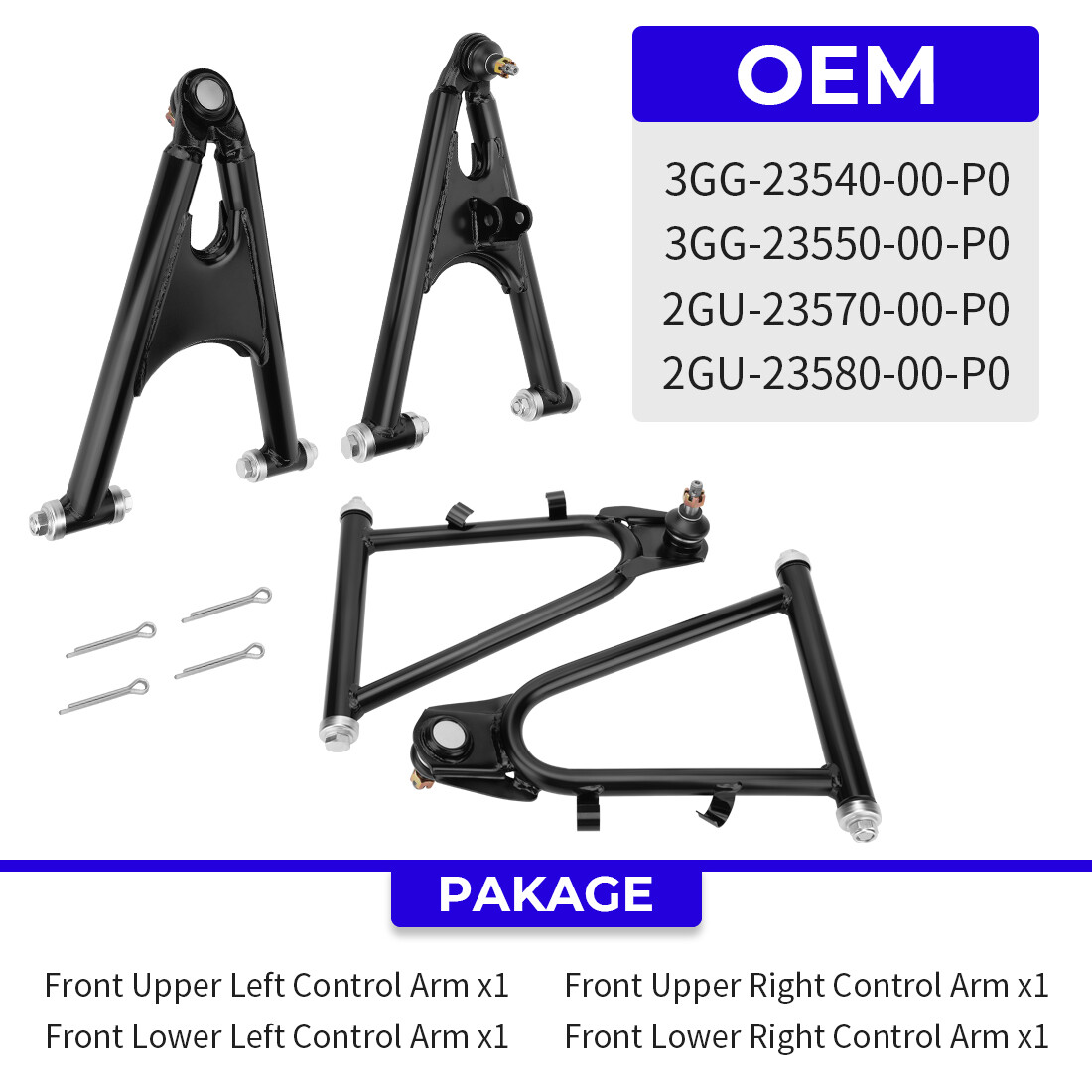 Front A-Arms Upper Lower Left Right Arm For YFZ350 Yamaha Banshee 350 ...