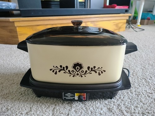 Vintage West Bend 6 Qt Multi-Purpose Slow Cooker Beige Floral | eBay