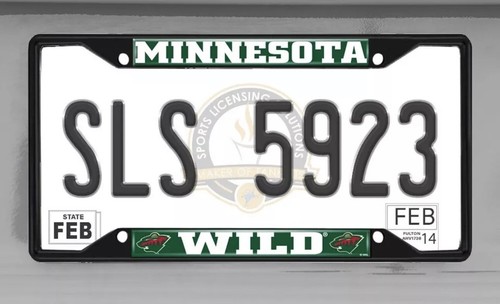 NHL - Minnesota Wild Metal License Plate Frame Black Finish | eBay
