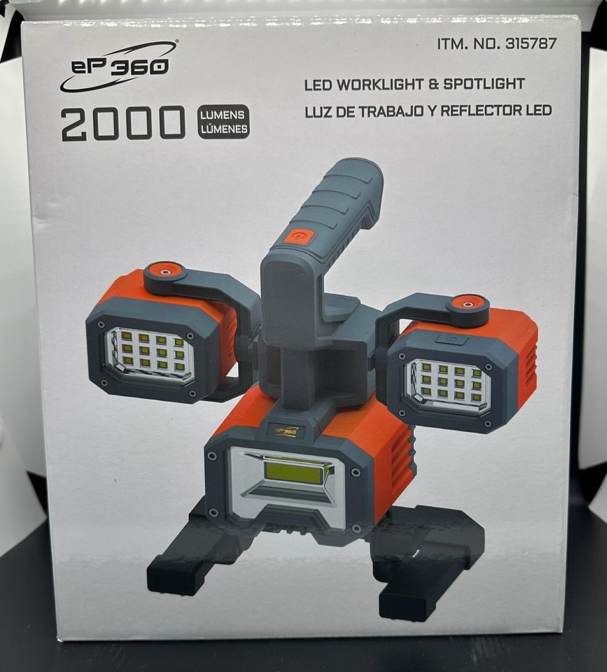 LED Worklight & Spotlight, Rechargeable, 2000 Lumens, ePower360 by ...