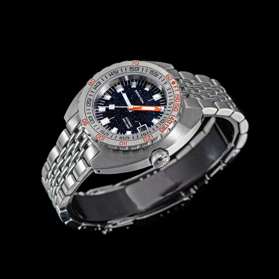 Seestern V3 42MM SUB 300T LUME DATE 200m DIVER'S Mens Watch Blue ...