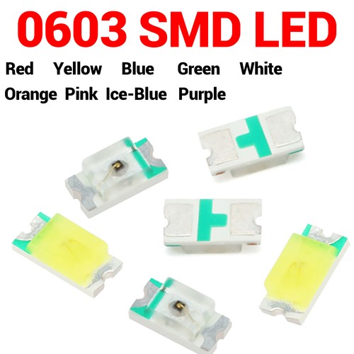 SMD/SMT LED 0603 Red Yellow Blue Green White Orange Pink Ice-Blue ...