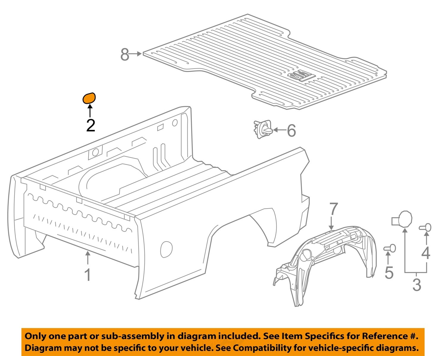 2015-2022 COLORADO CANYON OVAL PICK UP BED PLUG NEW GM # 23115245 | eBay