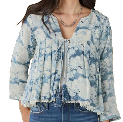 NWT Sundance Catalog White Blue Linen Cropped “Delaine Jacket” Size S ...