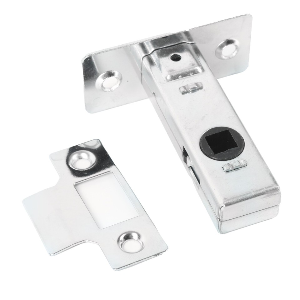CHROME MORTICE TUBULAR LATCH 2.5" 63mm FIRE RATED Internal Door Catch ...