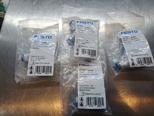 (LOT OF 4) FESTO GR-QS-8 FLOW CONTROL VALVES 193970 | eBay Australia