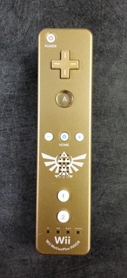 OEM Official Wii Zelda Skyward Sword Gold Motion Plus Remote Controller ...