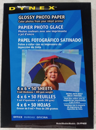 Dynex Glossy Photo Paper 4" x 6" 50 sheets | eBay