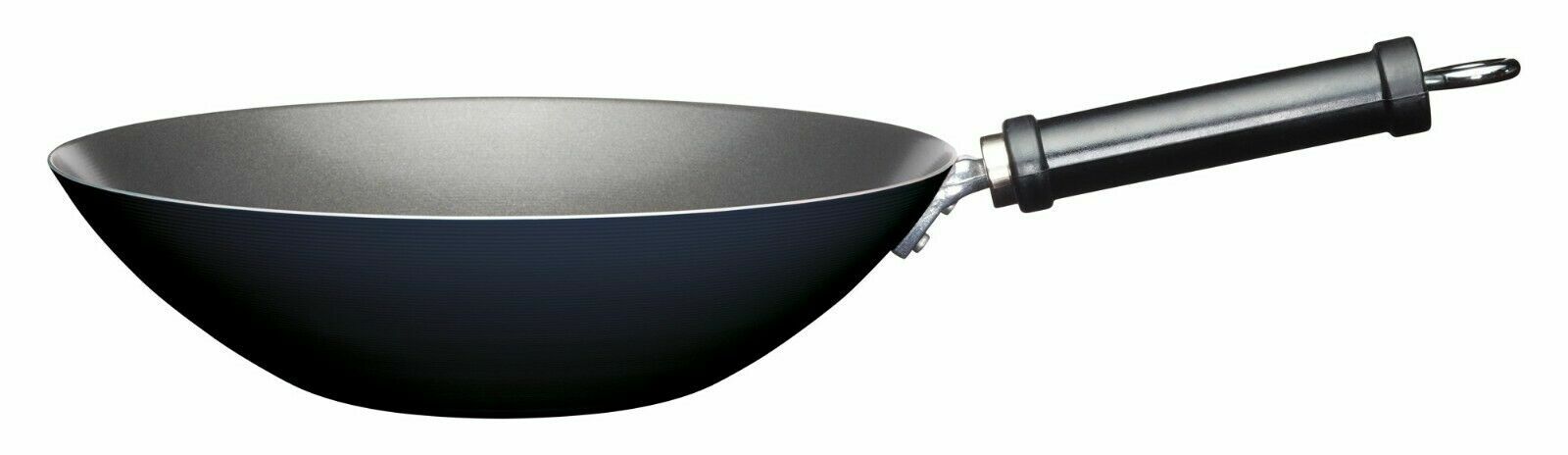 Large Non Stick Carbon Steel Chinese Stir Fry Deep Wok Karahi Saucepan ...