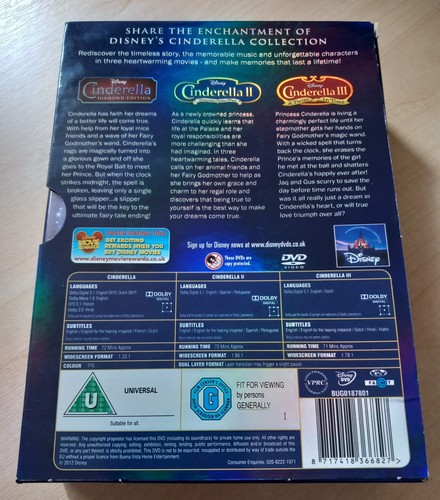 DVD Cinderella 3 disc Movie Collection Trilogy 1, 2, 3 (Special Box Set ...