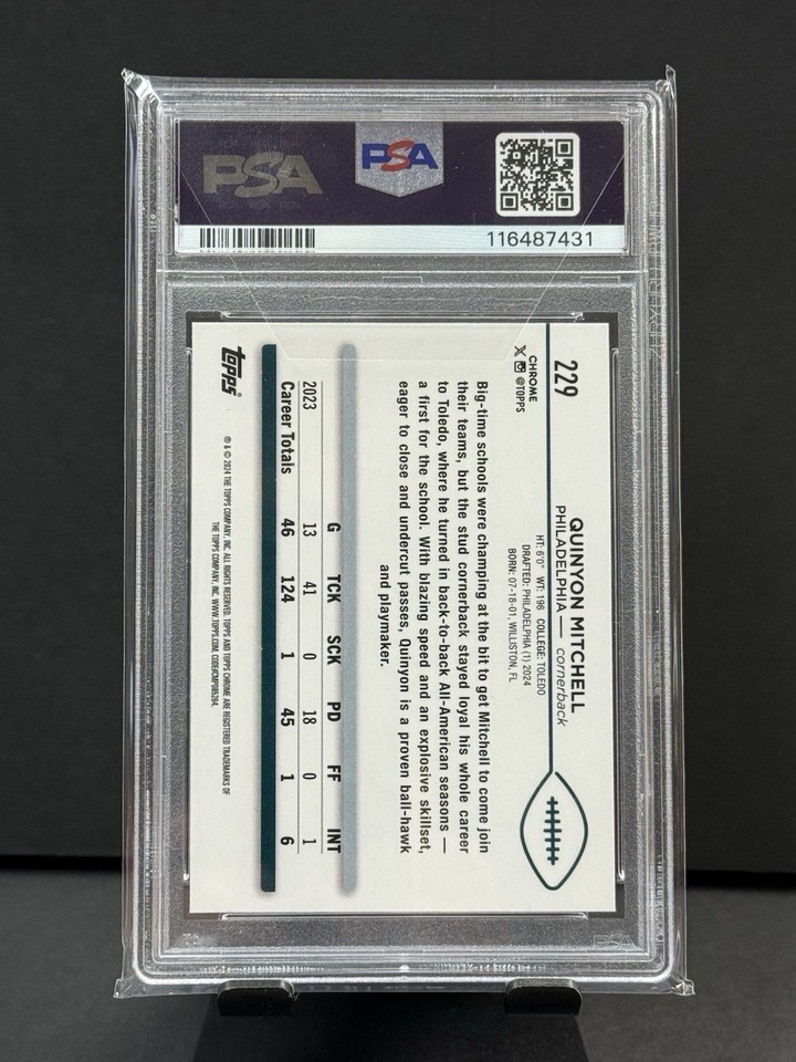 2024 Topps Chrome - Rookies Quinyon Mitchell #229 X-Fractor (RC) PSA 10 ...
