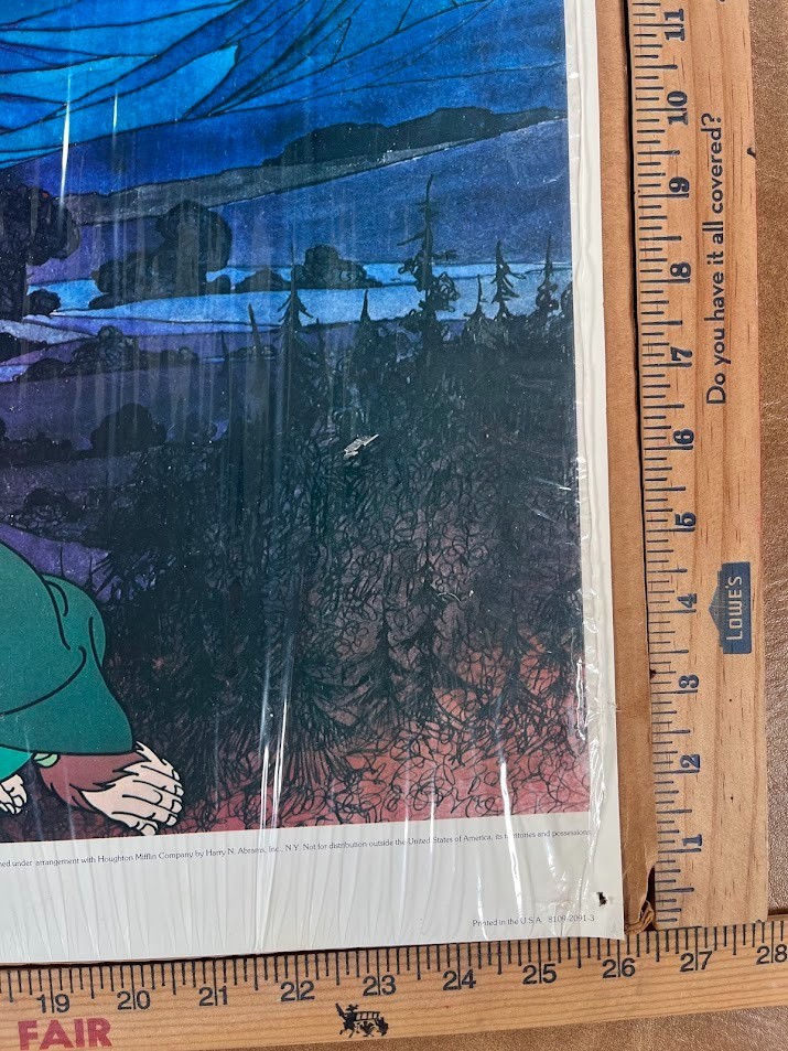 Vintage Hobbit JRR Tolkien Bilbo and the Great Birds Poster 1977 Rankin ...