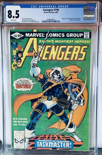 AVENGERS #196 1980 CGC 8.5 WHITE PAGES 1ST FULL TASKMASTER MARVEL ...
