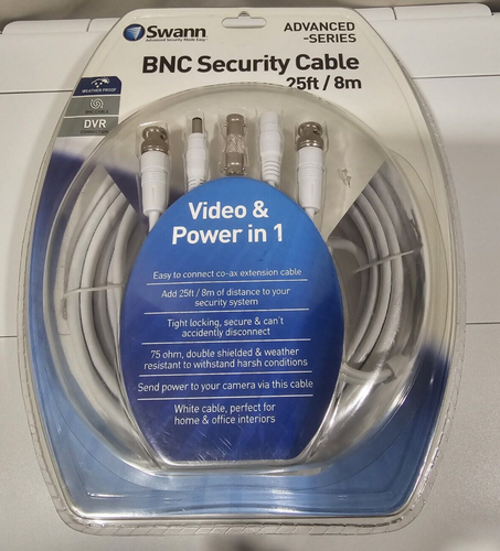 Swann Advance Series 25 Ft CCTV Weather Proof Video & Power BNC ...
